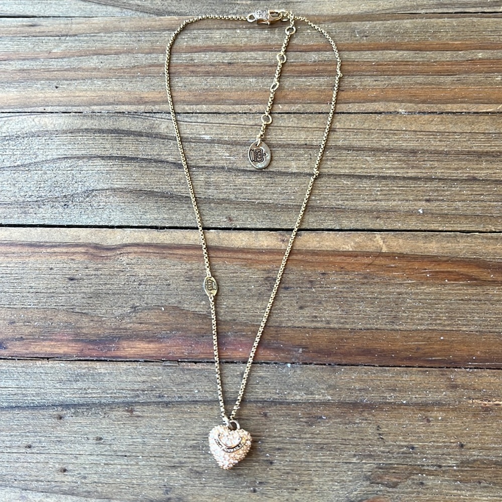 Juicy Couture Y2k Gold Tone Crystal Puffed Banner Hea… - Gem